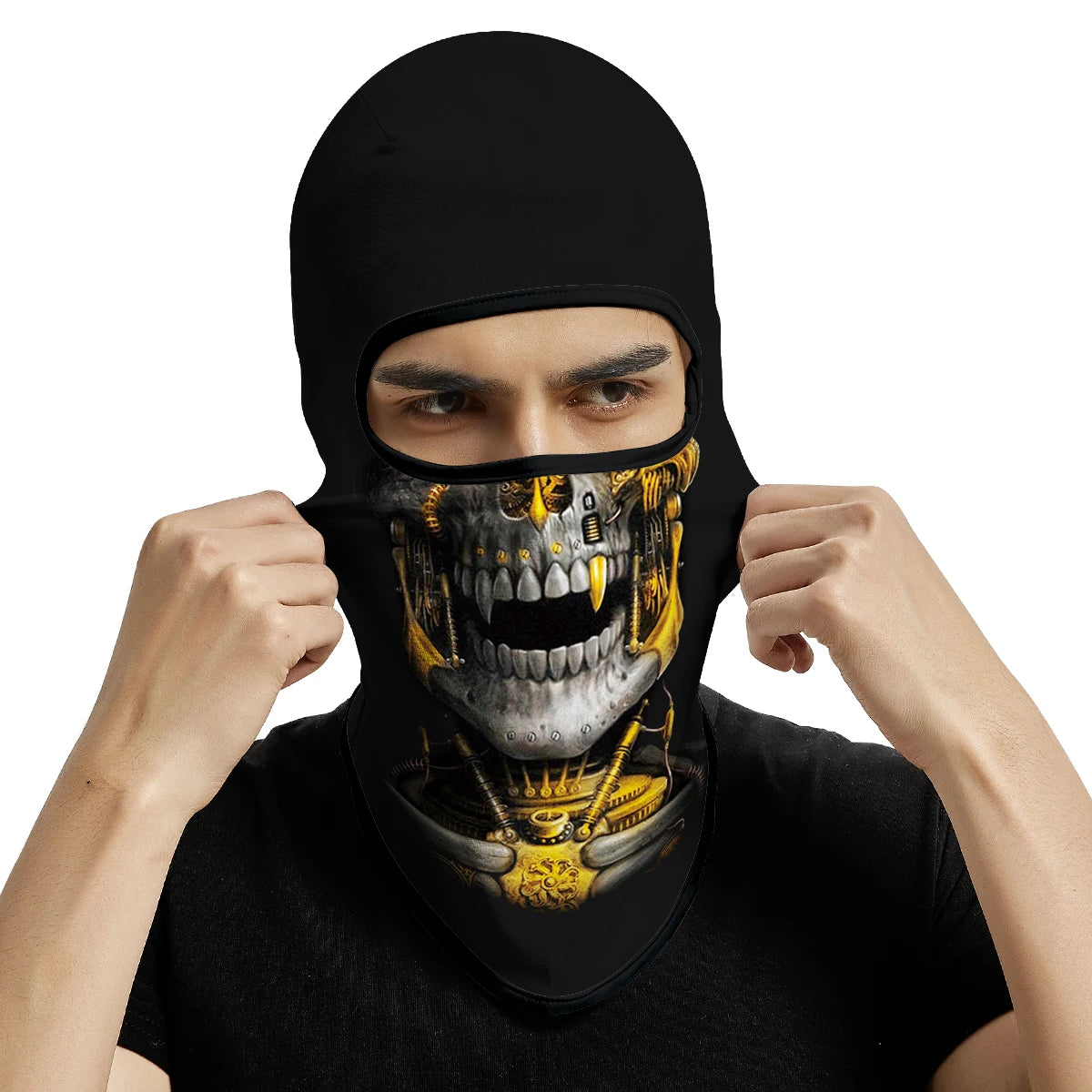 Motorcycle Balaclava Skull & Gold Chain | Biker's Den – Antre du Motard