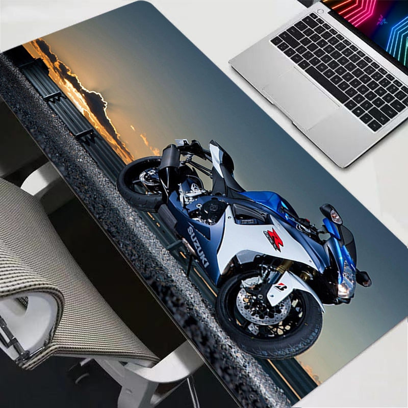 Motorcycle Mouse Pad GSXR White and Blue | Biker's Den – Antre du Motard